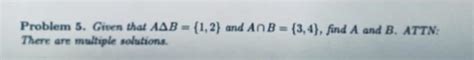 Solved Problem Given that AΔB and AB find A Chegg