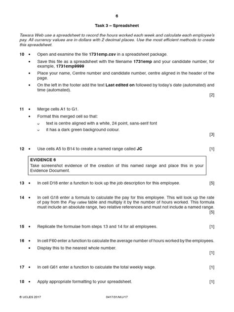 2017 Spreadsheet Tasks Pdf Spreadsheet Computing