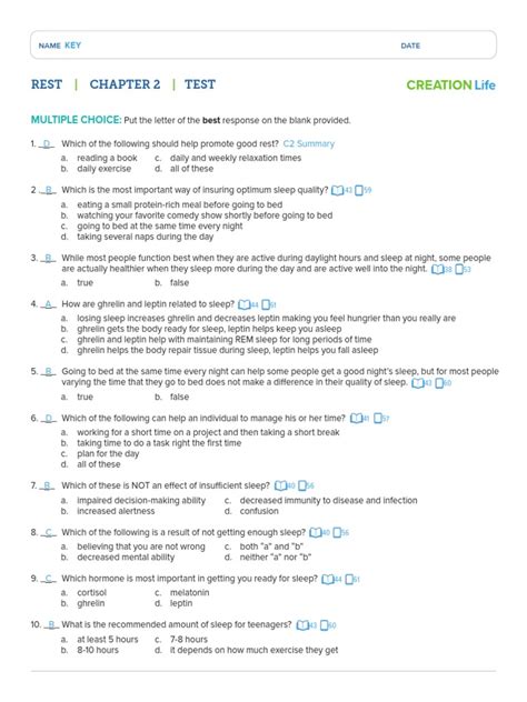 c2 chapter 2 test key pdf sleep rapid eye movement sleep