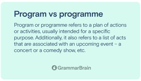 Programme Vs Program—which Is Correct Grammar Examples Grammarbrain