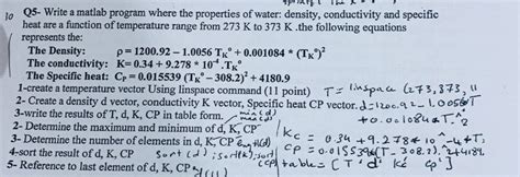 Solved 0 30 Q5 Write A Matlab Program Where The Properties