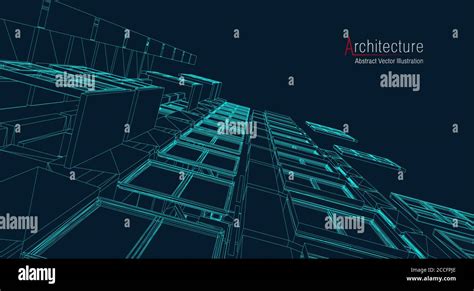 Architecture Line Background Building Construction Sketch Vector Abstract Modern City 3d