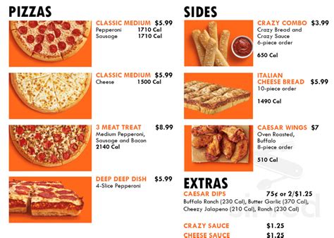 Menu For Little Caesars Pizza In Tilton Il Sirved