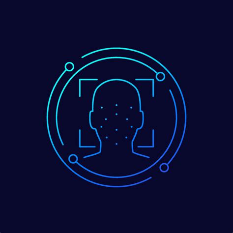 Facial Recognition Line Icon Biometric Face Scanning 18768405 Vector