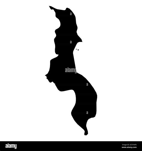 Malawi Solid Black Silhouette Map Of Country Area Simple Flat Vector