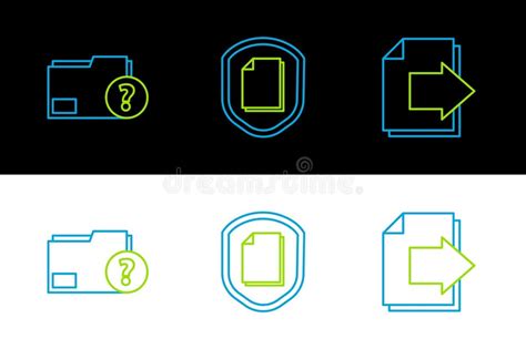 Set Line Next Page Arrow Unknown Document Folder And Document
