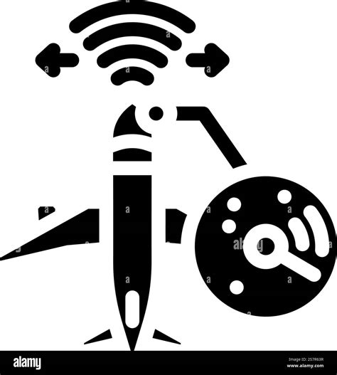 Radar Calibration Aircraft Glyph Icon Vector Radar Calibration