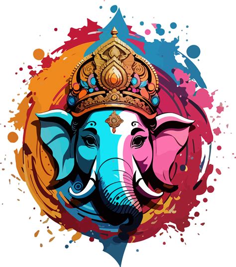 Ganesha Logo Splash Clip Art With Ai Generative 29377029 Png