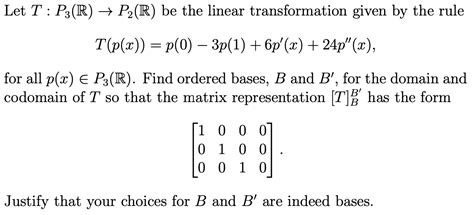 Solved Let T P R P R Be The Linear Transformation Given Chegg Com