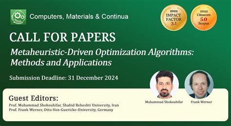 Tech Science Press On Linkedin Metaheuristic Driven Optimization Algorithms Methods And