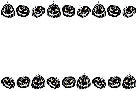 배경 할로윈프레임 잭 랜턴 호박 수평 상단과 하단 테두리 축제 요소와 문자의 경계 인사말 카드 초대장 파티 포스터 배너 배경 10월에 대한 스톡 벡터 아트 및 기타 이미지