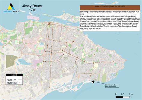 New Providence Bahamas Bus Route 17a Map By Bahama Atlas Avenza Maps