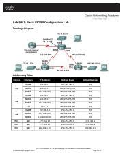 Eigrp Labdocx Docx Lab 9 6 1 Basic EIGRP Configuration Lab Topology Diagram Addressing Table