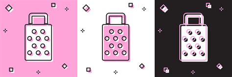 분홍색과 흰색 검은 색 배경에 격리 된 강판 아이콘을 설정합니다 부엌 기호 조리 기구 칼 붙이 기호 벡터 가정 생활에 대한 스톡 벡터 아트 및 기타 이미지 Istock