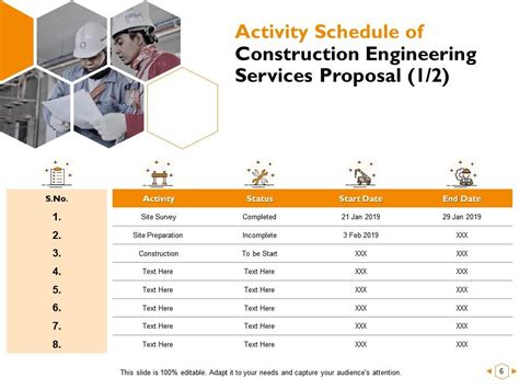 Construction Engineering Services Proposal Powerpoint Presentation Slides Presentation