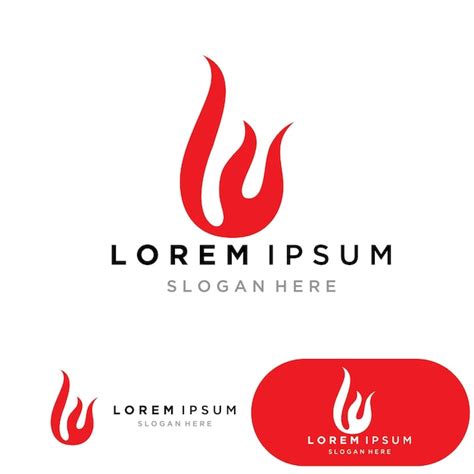 화재 불꽃 로고 아이콘 벡터 디자인 서식 파일 프리미엄 벡터