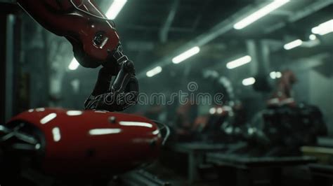 Robotic Exoskeleton Enhancing Factory Worker Efficiency In Industrial Setting Ai Generated Stock