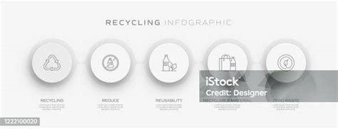 재활용 및 제로 폐기물 인포 그래픽 템플릿 요소 및 아이콘 간단한 벡터 인포그래픽 디자인 0명에 대한 스톡 벡터 아트 및 기타