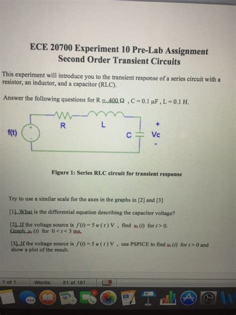 Solved This Experiment Will Introduce You To The Transient Chegg Com