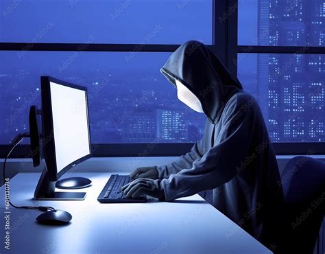 Modernized Hacker With Hoodie Concept Of Dark Web Cybercrime Cyberattack Ai Generated Image