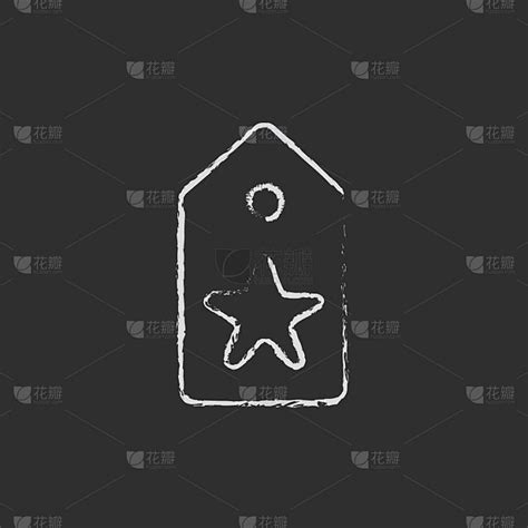 用粉笔绘制星形图标的标记