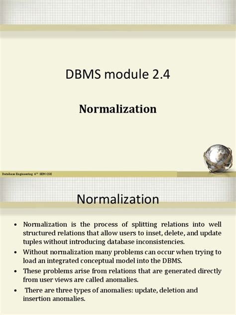dbms module 2 4 normalization pdf