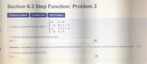 Solved Section 63 Step Function Problem 3 Previous Problem