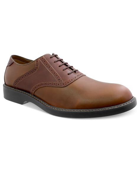 Lyst Gh Bass And Co Bass Pomona Plain Toe Saddle Lace Up Shoes In Brown For Men