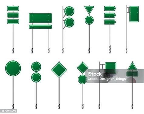 녹색 교통 표지판이 설치되었습니다 도로 보드 텍스트 패널 모형 간판 방향 고속도로 도시 표지판 위치 거리 방법 고립된 정보 기호입니다 텍스트를 위한 공간이 있는 빈