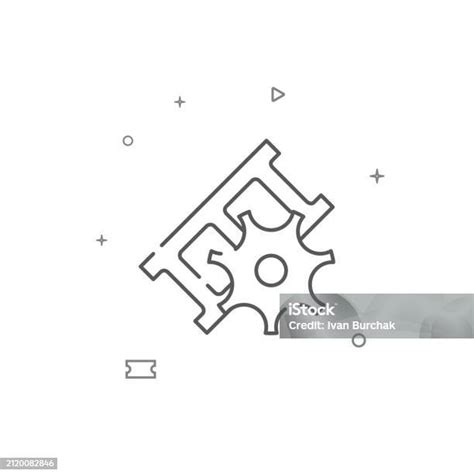 비디오 설정 간단한 벡터 라인 아이콘입니다 기호 픽토그램 흰색 배경에 고립된 기호입니다 편집 가능한 획 0명에 대한 스톡 벡터