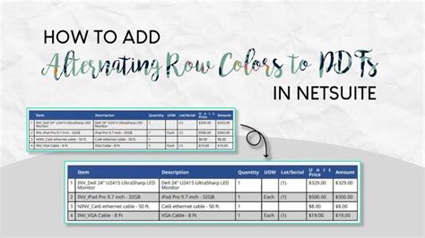 How To Add Alternating Row Colors To Pdfs In Netsuite Prasanth Gajjala