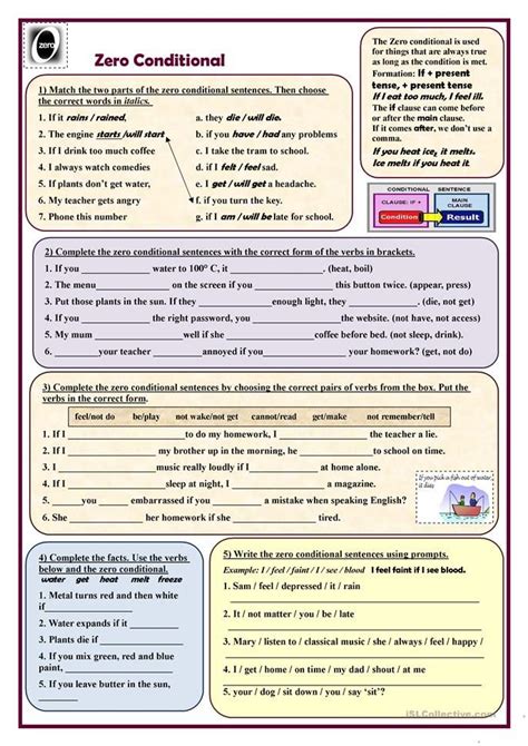 Zero Conditional Exercises Material Escolar En Ingles Ejercicios