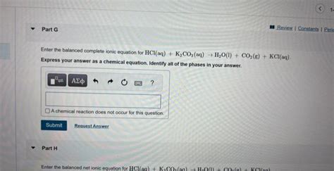 Solved Hclaqk2co3aq→h2olco2