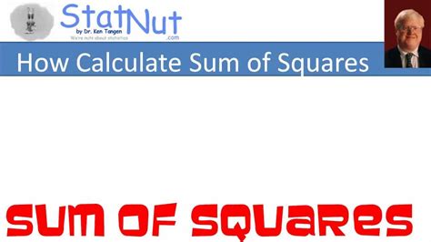 How Calculate Sum Of Squares Youtube