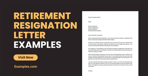 Retirement Resignation Letter Examples Retirement Resignation Letter