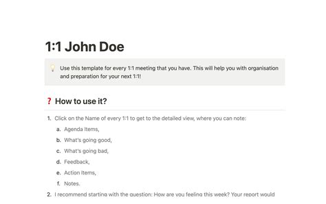 1 1s For Engineering Managers Template By Gregor Ojstersek Notion Marketplace