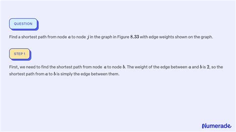 Solvedfind A Shortest Path From Node A To Node J In The Graph In