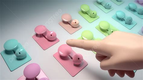 cartoon hand in 3d render selecting between correct and incorrect