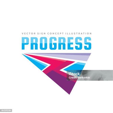 진행플랫 스타일에 벡터 기호 템플릿 개념 그림 초록 화살표 창조적인 기호입니다 번개 아이콘입니다 화려한 디자인 요소입니다 개념에 대한 스톡 벡터 아트 및 기타 이미지