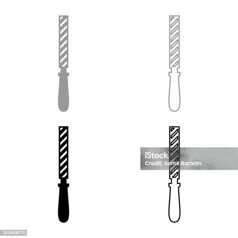 손 파일 도구 Rasp 악기 세트 아이콘 회색 검정 색상 벡터 그림 이미지 단색 채우기 윤곽선 윤곽선 얇은 플랫 스타일 강철에 대한 스톡 벡터 아트 및 기타 이미지 Istock