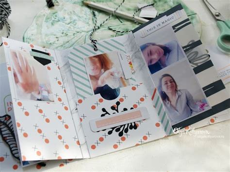 Как сделать мини альбом из одного листа скрапбукинг бумаги Как сделать мини альбом