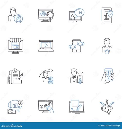 Startup Procedure Line Icons Collection Onboarding Launch Initiation Commencement