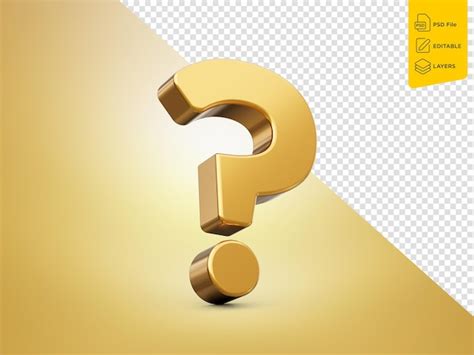 Premium Psd Gold Question Mark Isolated On Golden Background 3d Illustration