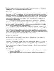 Pre Lab Working With Buffers Purpose The Purpose Of This Experiment Is To Make An Acidic