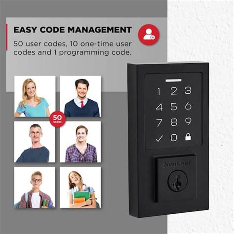 Kwikset Smartcode 270 Contemporary Matte Black Touchpad Single Cylinder Electronic Deadbolt