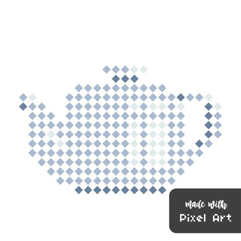 Pixel Art Teapot Made With Pixels