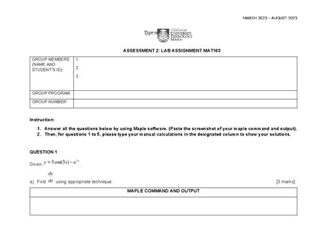 Lab Assignment Q Homework Type Equation Here Assessment 2 Lab Assignment Mat Group