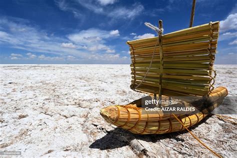A Miniature Replica Of A Boat Known As A Totora Boat Is Pictured On