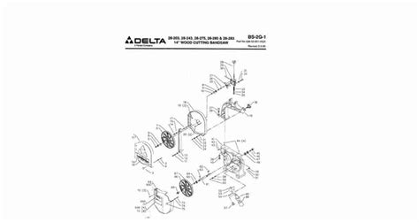 Delta 28 243 Bandsaw Guide Manual Blade Size Replacement Parts And