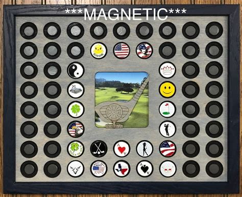 Golf Ball Markers Magnetic Display Fits 60 Golf Ball Markers Frame